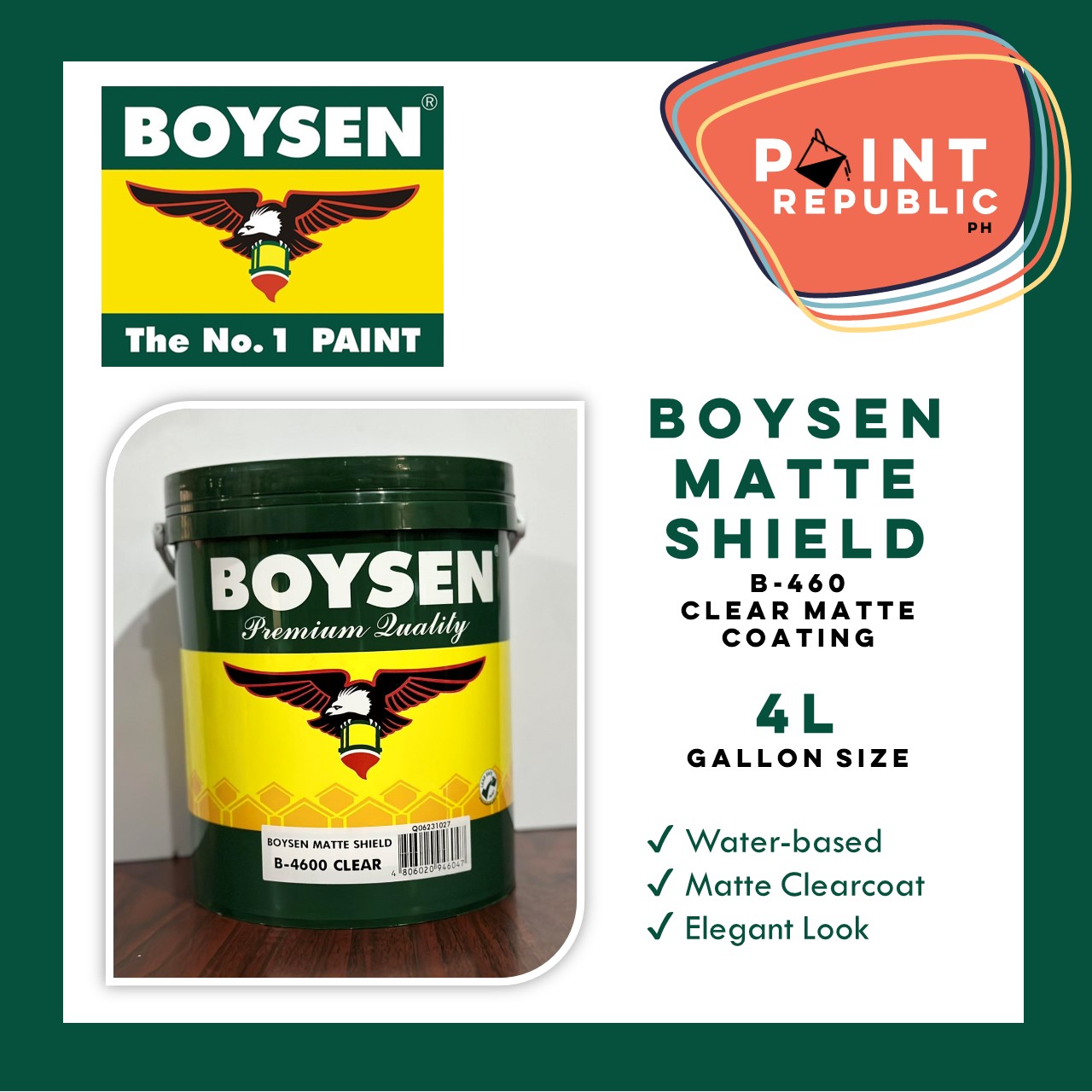 BOYSEN Matte Shield B-4600 Clear Matte Coating | Lazada PH