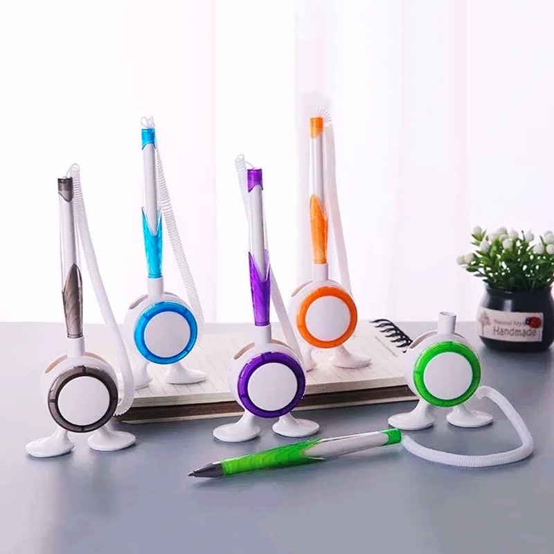 Table Top Pen, Black Counter Pen, Desk Table Pen with String Office ...