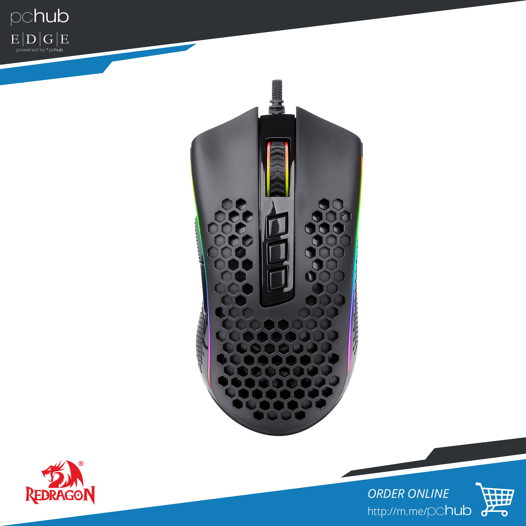 Redragon Storm M808 Lightweight RGB, black, gaming mouse, Pixart 3327 ...