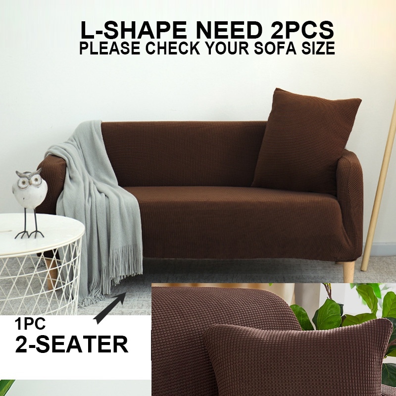 【PH Stock】1/2/3/4 Seater Sofa Covers High Stretch L-Shaped Corn fleece ...