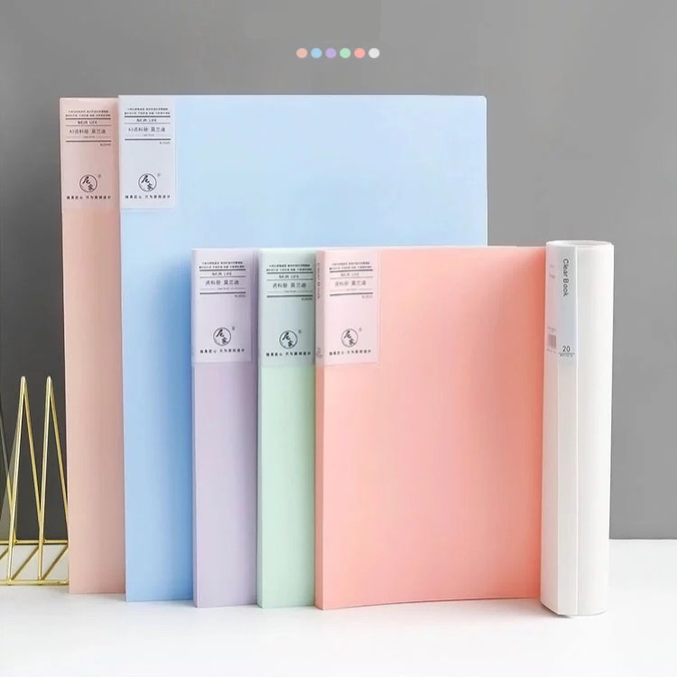 Schoolhaul morandi pastel color plain A4 clearbook 30 pockets 10 ...