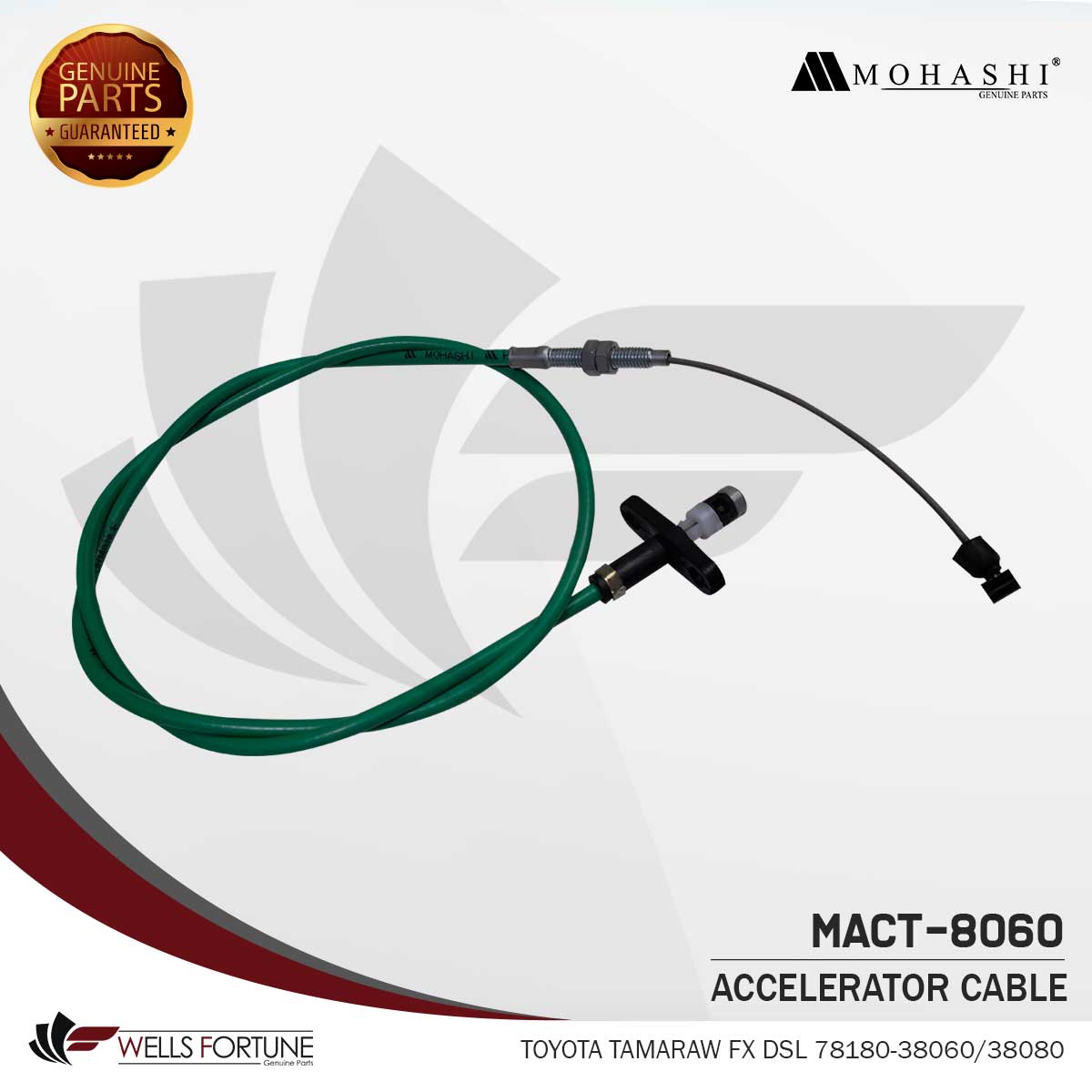 TOYOTA TAMARAW FX DIESEL MOHASHI ACCELERATOR CABLE 78180-38060 / 38080 ...