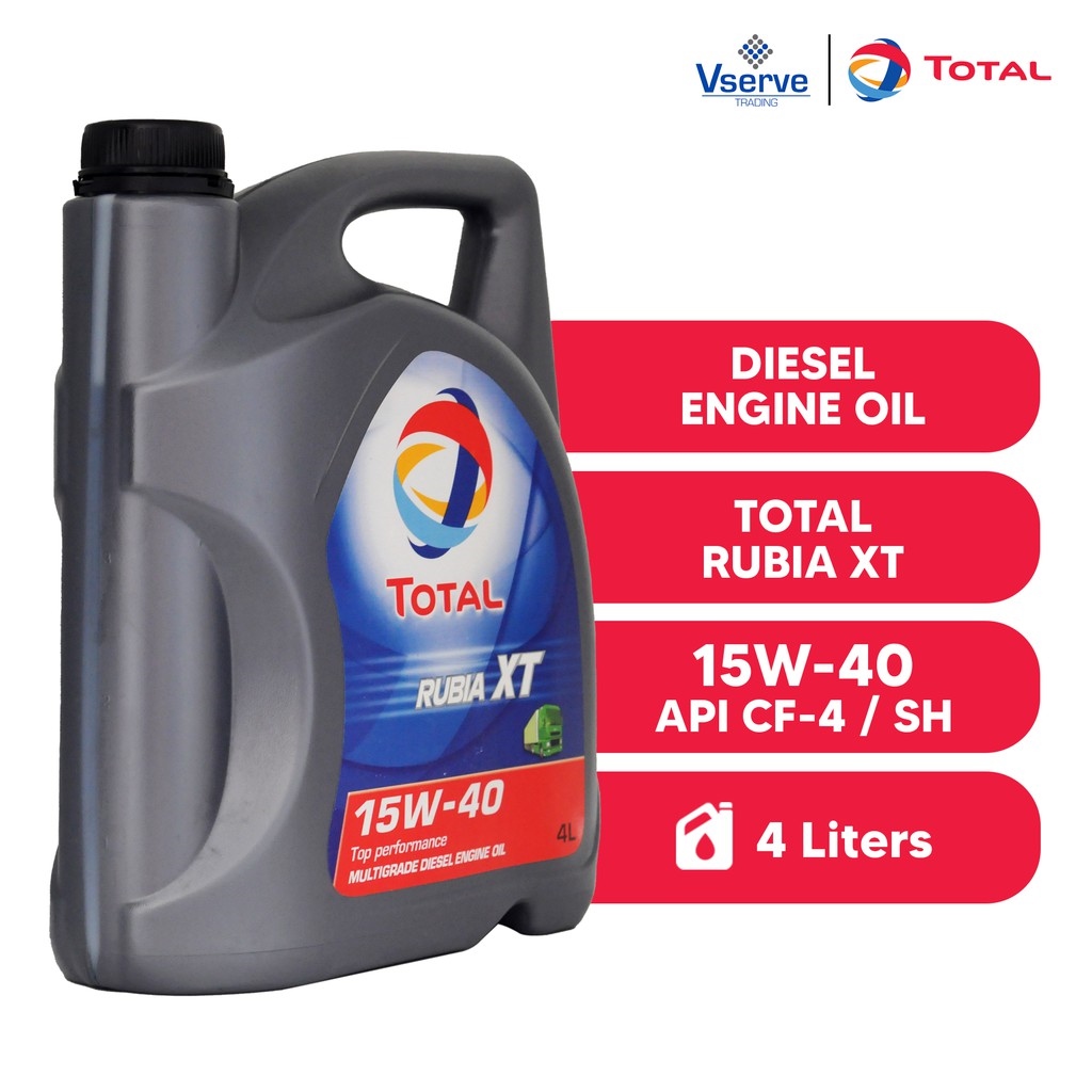Total Rubia XT 15W-40 4 Liters Mineral Diesel Engine Oil For On-Road ...