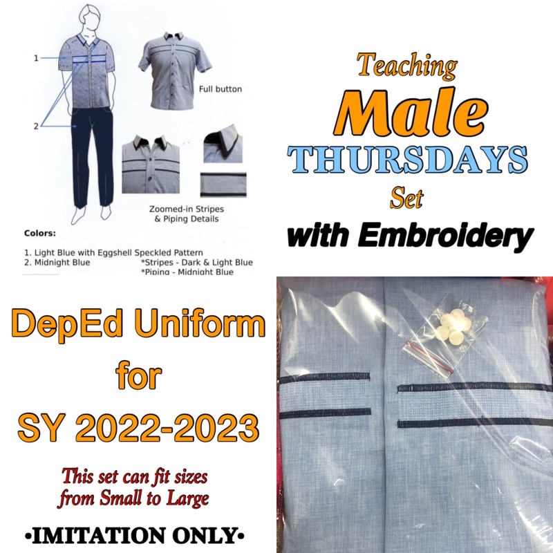 Teaching Male Set - DepEd “Released: 2021” National Uniform for SY 2022 ...