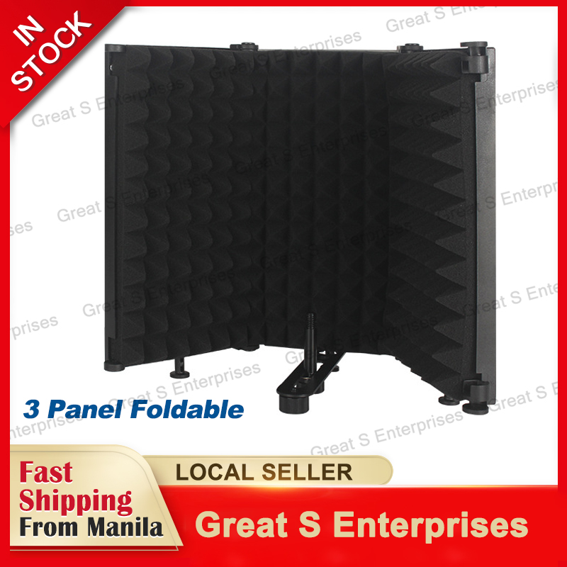 GSE 5/3 Panel Foldable Studio Microphone Isolation Shield Recording ...