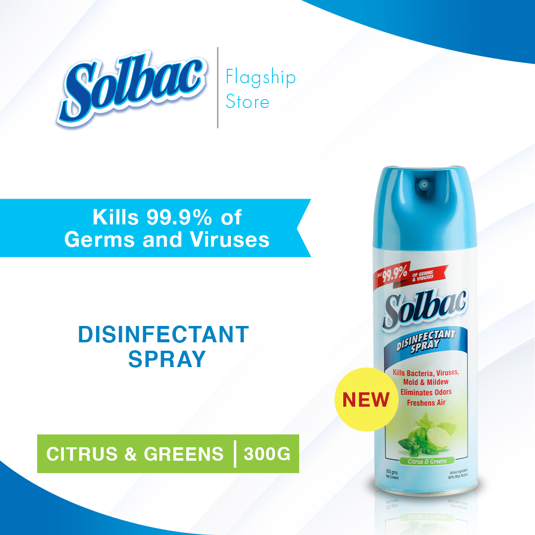 Solbac Disinfectant Spray - Citrus & Greens 300g | Lazada PH