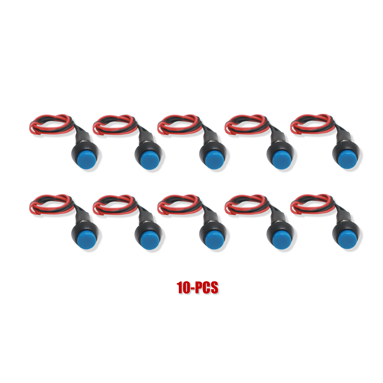 MICRO PC PUSH BUTTON SWITCH ROUND MOMENTARY, 2-PIN ON-OFF 10x30MM, with ...