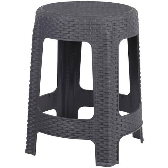 Xtreme Stool Plastic Chair Rattan Chair Black and Brown No back rest ...