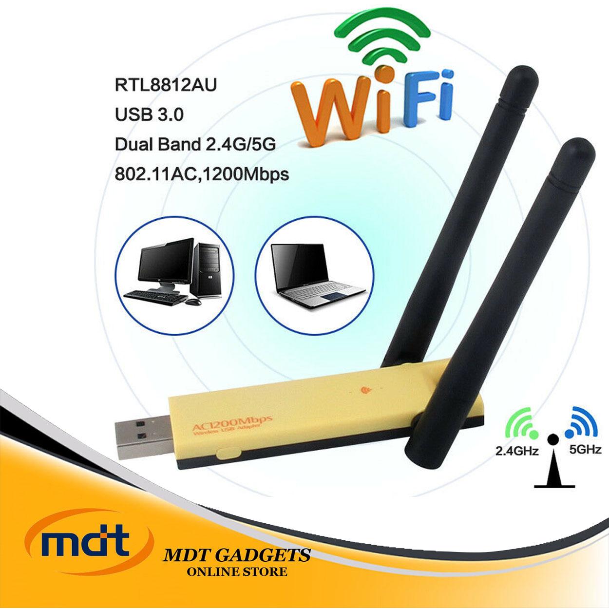 1200 Mbps AC1200 USB Dual Band Wireless USB Adapter WiFi 2.4 GHz / 5.0 ...