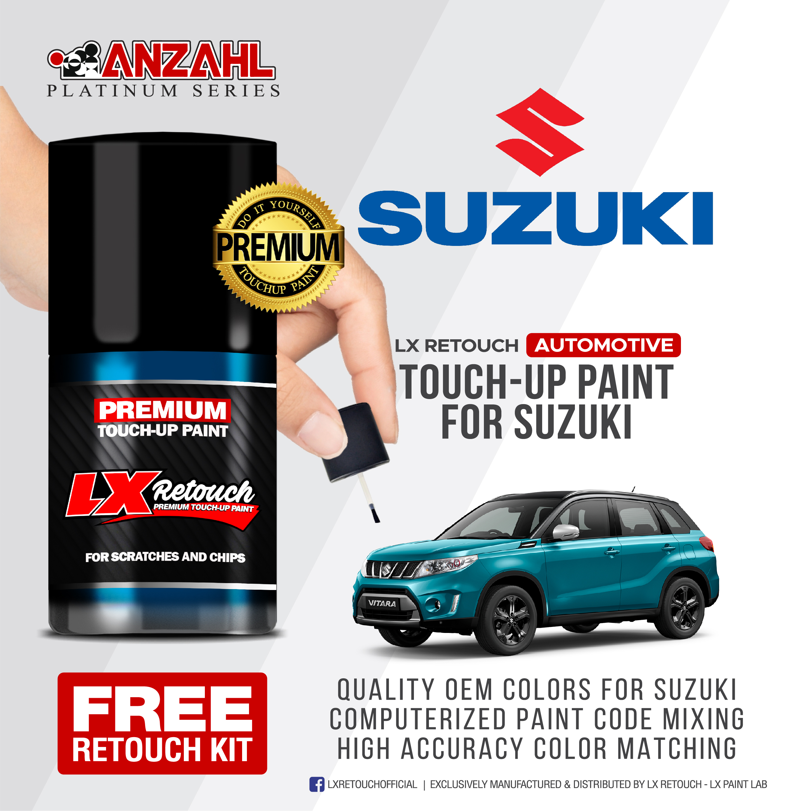 [SUZUKI] PAINT REPAIR KIT CAR TOUCH UP PAINT FIX SCRATCH REMOVAL LX ...