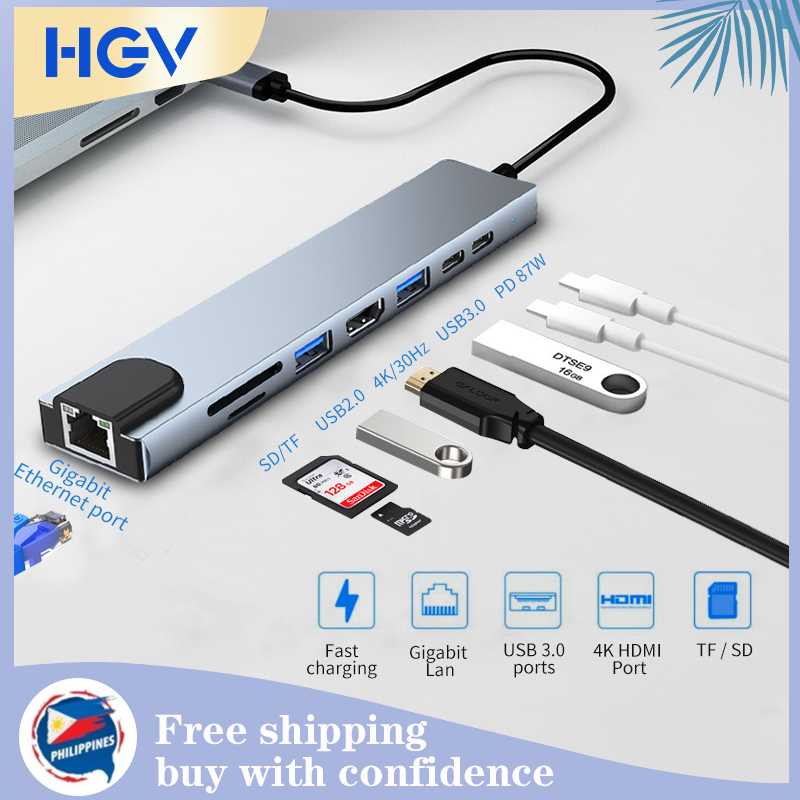 DQRGO（PH Shipping）usb c hub usb c multiport adapter type c hub usb ...