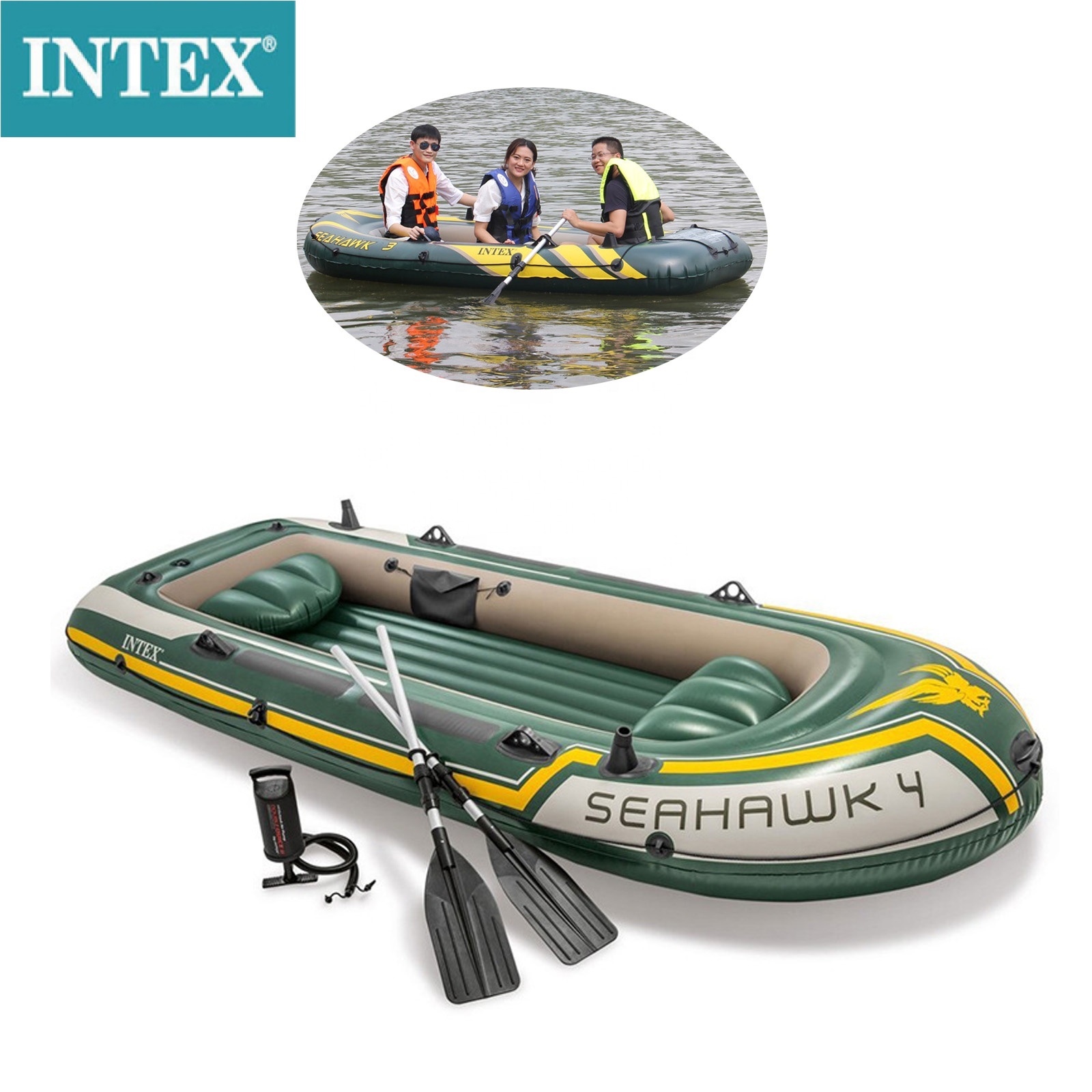 INTEX® 68347 Inflatable Boat 4 Person Kayak Boat Thick Fishing Boat ...