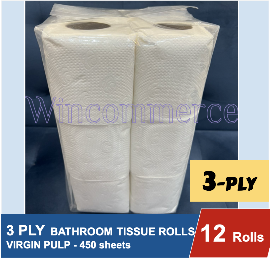 3 PLY 450 SHEETS 48 ROLLS VIRGIN PULP Bathroom Tissue Rolls | Lazada PH