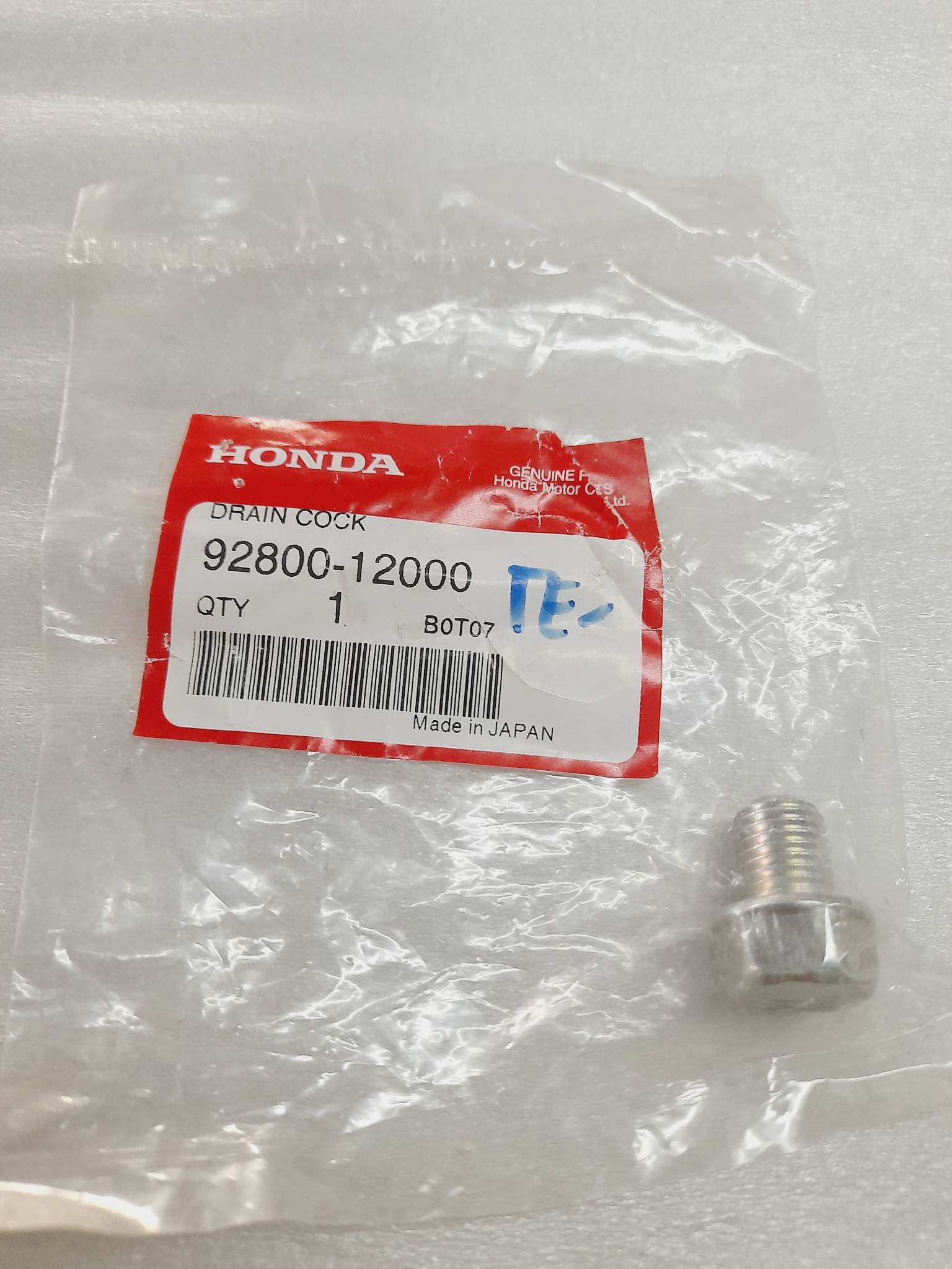 Honda Genuine Parts Drain Plug Bolt for Wave 100, 125i Xrm, Supremo ...
