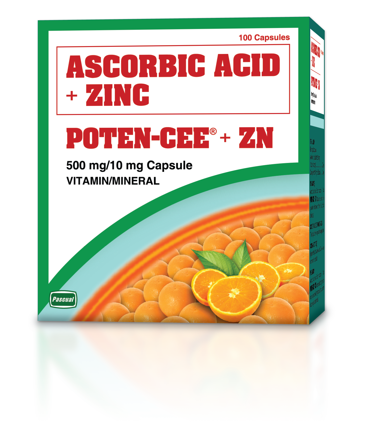 POTEN-CEE+ZN Ascorbic Acid+Zinc 500mg/10mg Capsule (10 pcs/pack ...
