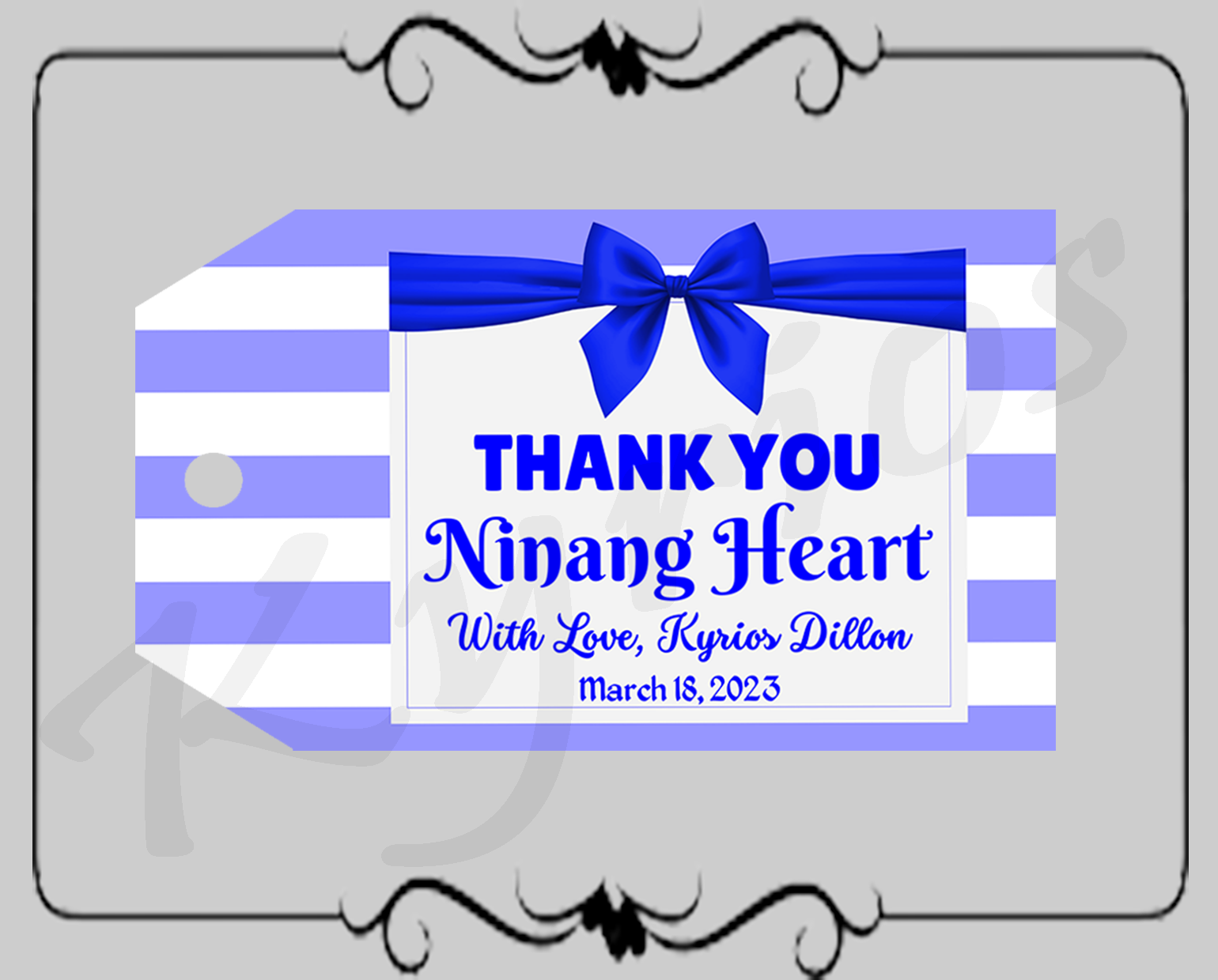 Personalized "Thank You Ninong & Ninang" Hang Tags for Souvenirs (Sold ...