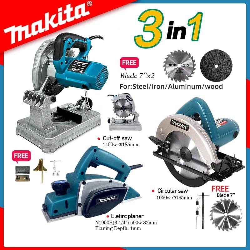 electric circular saw and planer set power tools wood cutting saw ...