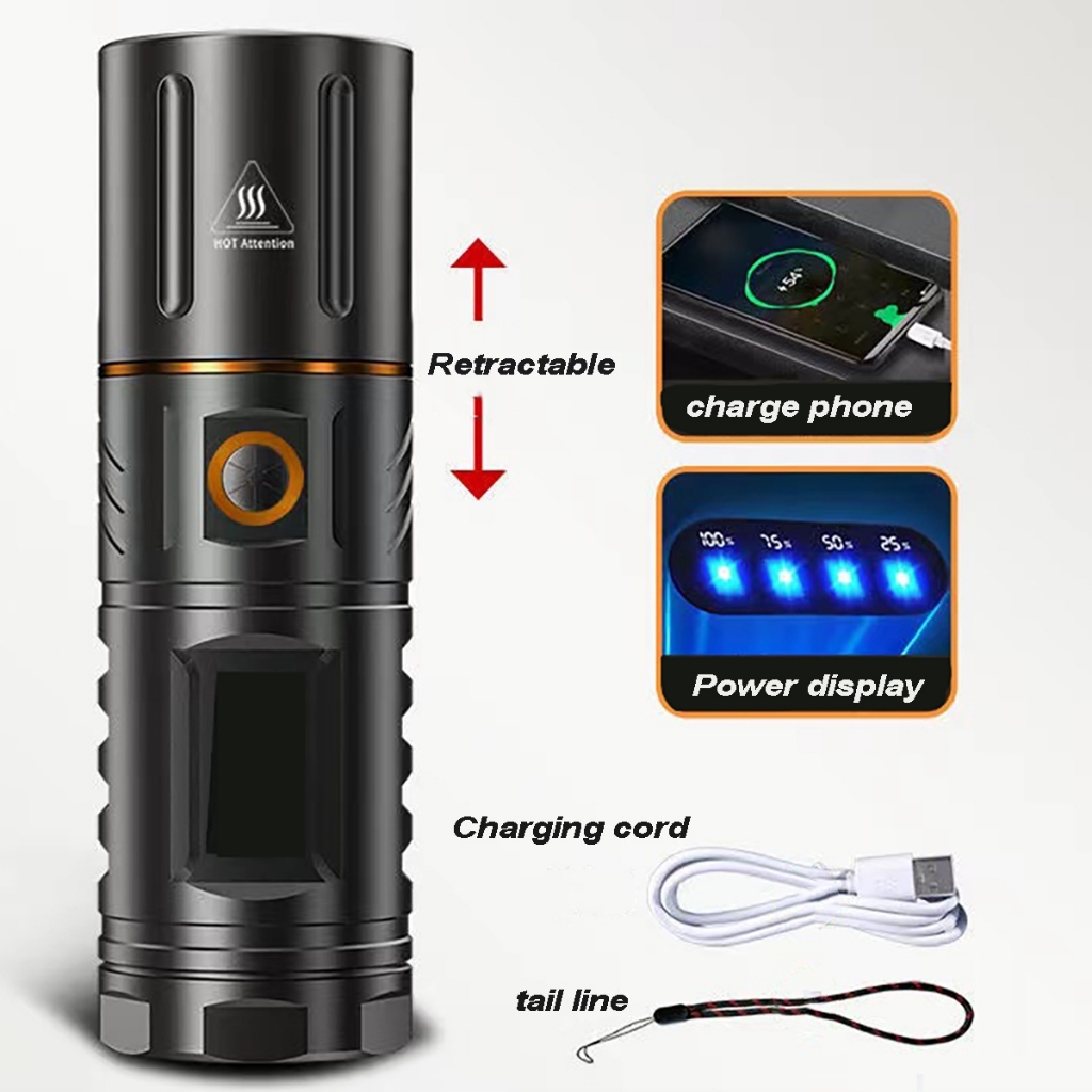 Super Bright USB Mini Flashlight Rechargeable Multifunctional ...
