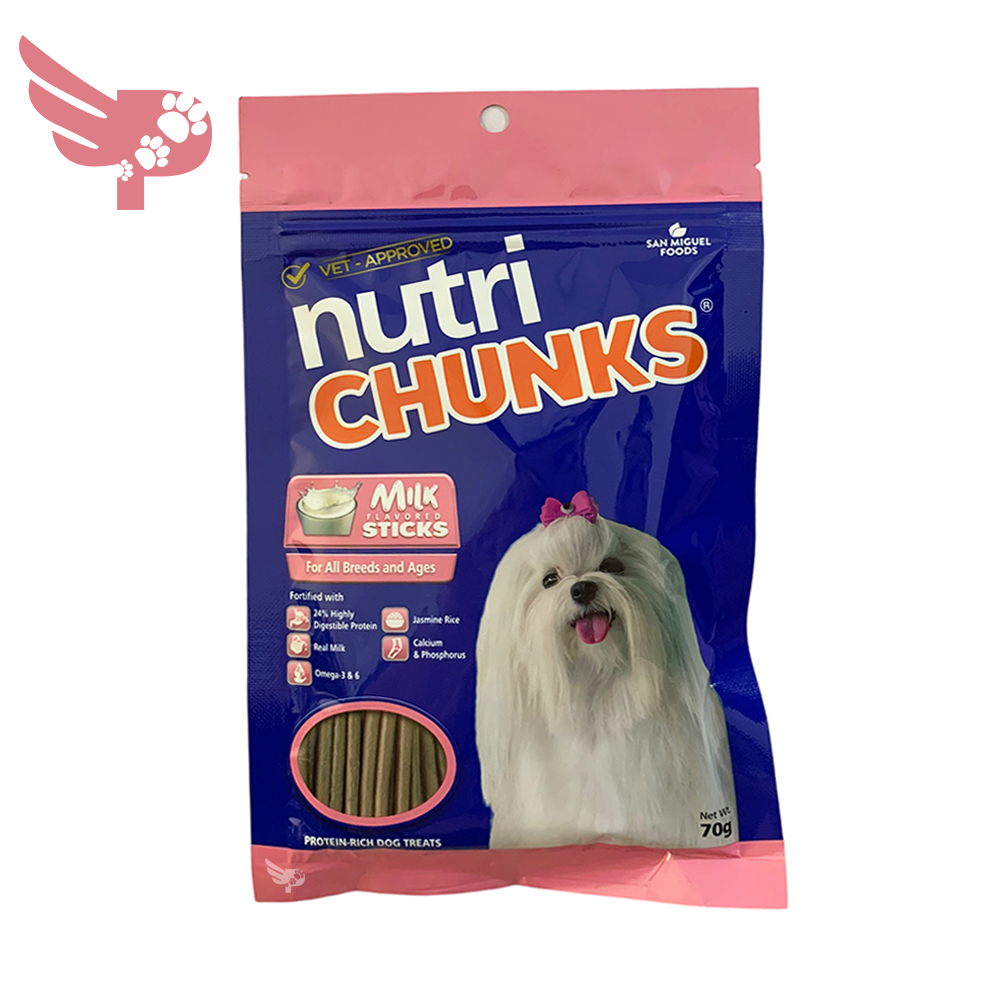 Nutri Chunks Treats 70g - Milk Flavored Sticks - sold per pack - For ...