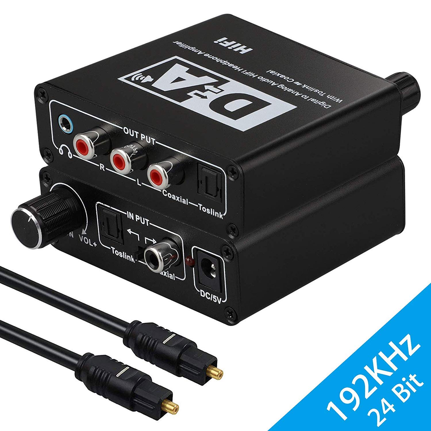 Digital to Analog Audio HiFi Headphone Amplifier, Toslink&Coaxial ...