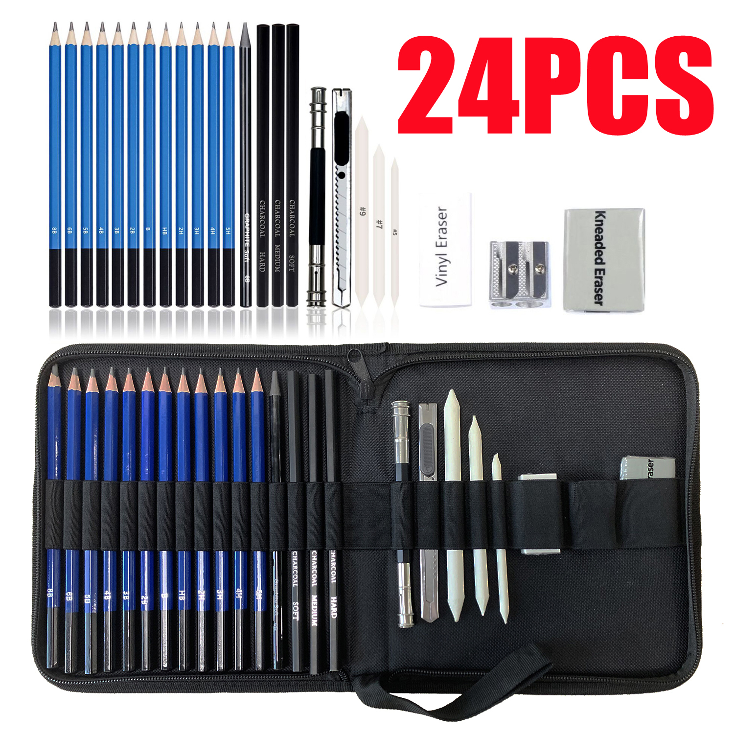 35PCS Drawing Pencils Sketch Art Set Drawing and Sketch Set Includes 14 ...
