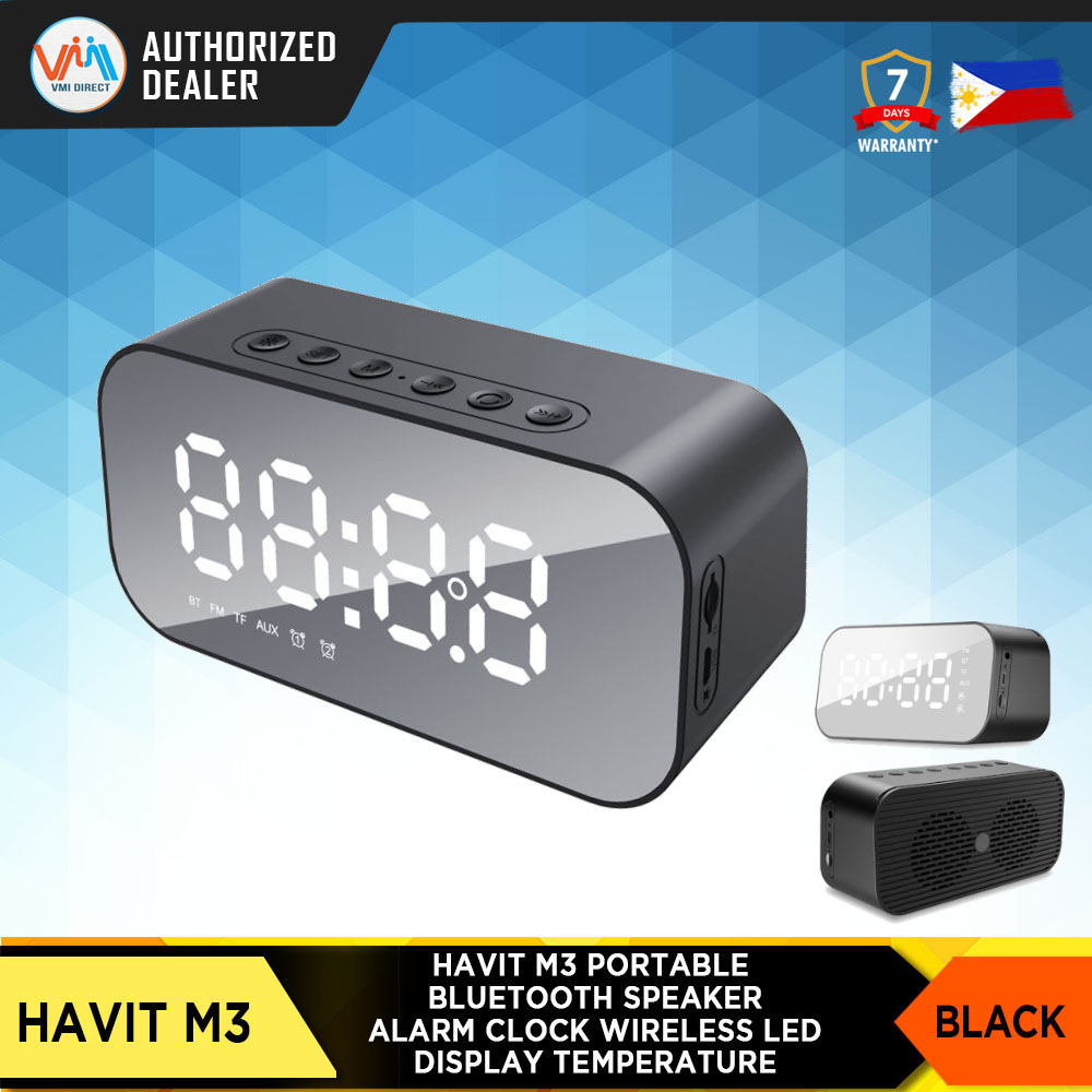 HAVIT M3 Portable Bluetooth Speaker Alarm Clock Wireless LED Display ...