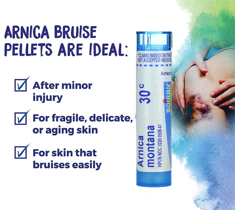 Arnica Montana 30C Boiron Single Remedies Approx 80 Pellets Muscle Pain Swelling and Bruises ...
