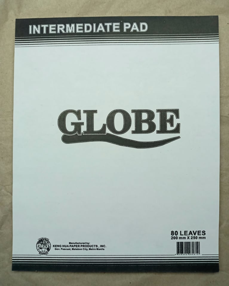 Globe Intermediate Pad Paper 80 Leaves - 200mm x 250mm Good for High ...