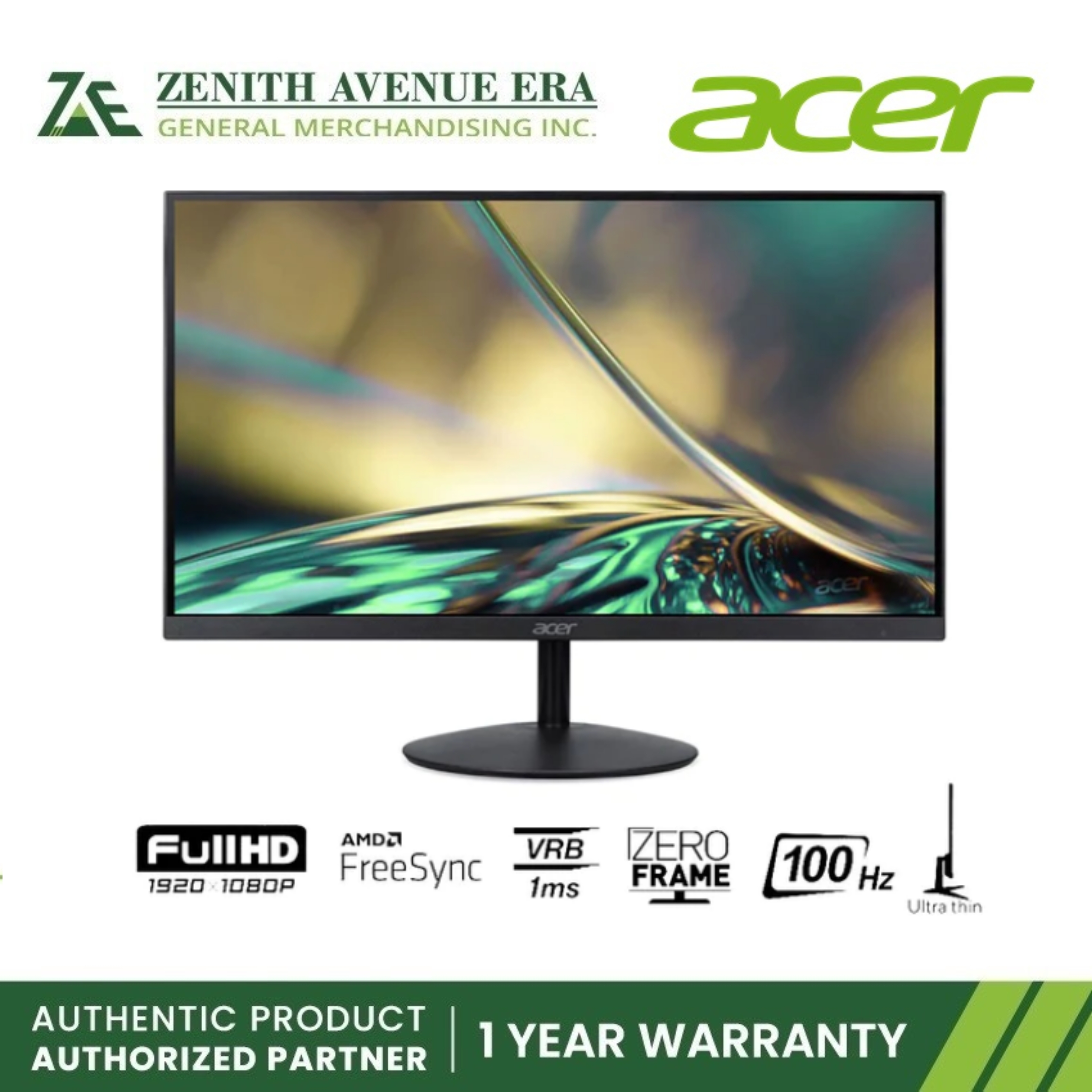 Acer SA222Q Ebi 21.5“ IPS FHD 100Hz VGA+HDMI Monitor |Monitor For Pc ...