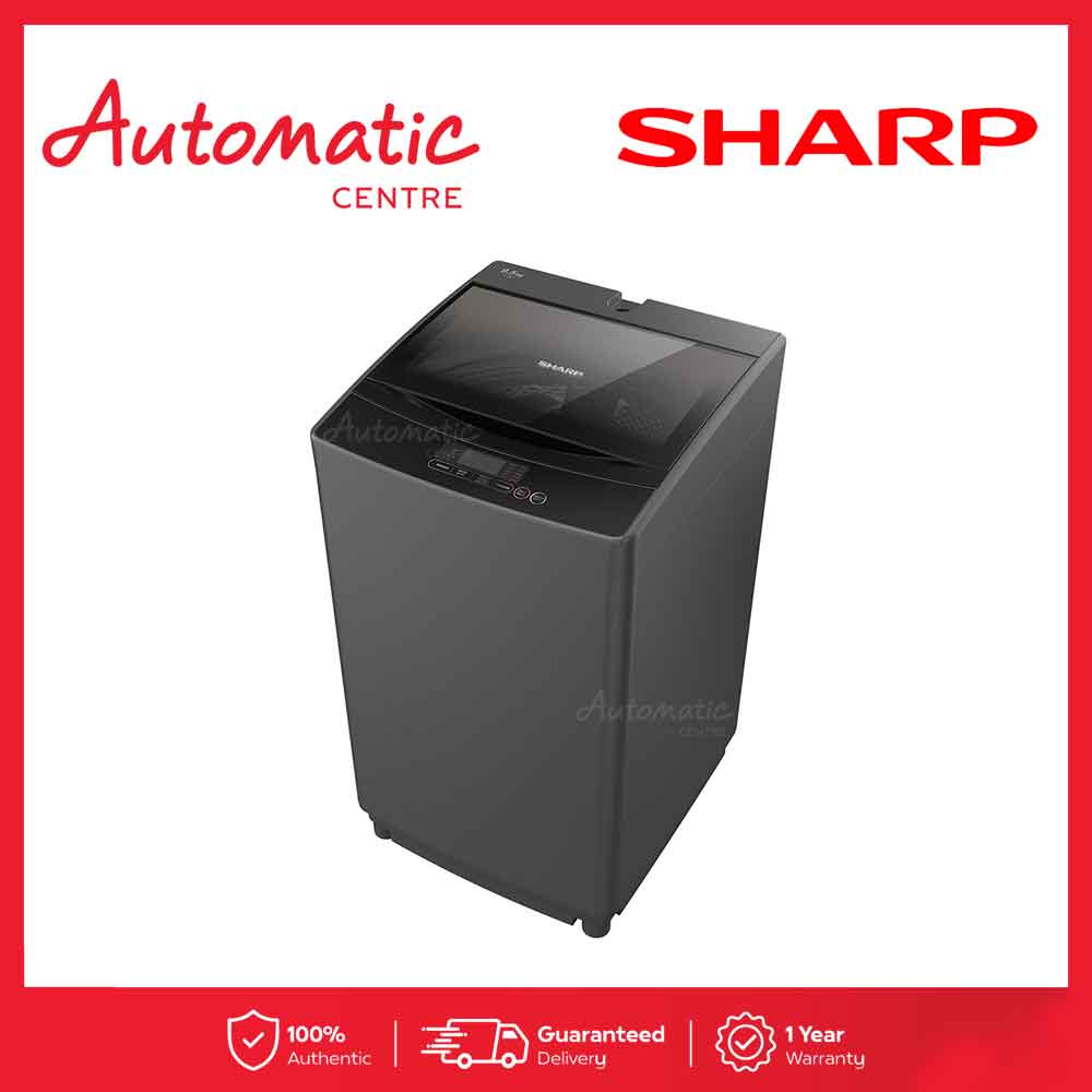 Sharp ES-JN08A9 8kg Top Load Washing Machine Plastic Body with 10 Wash ...