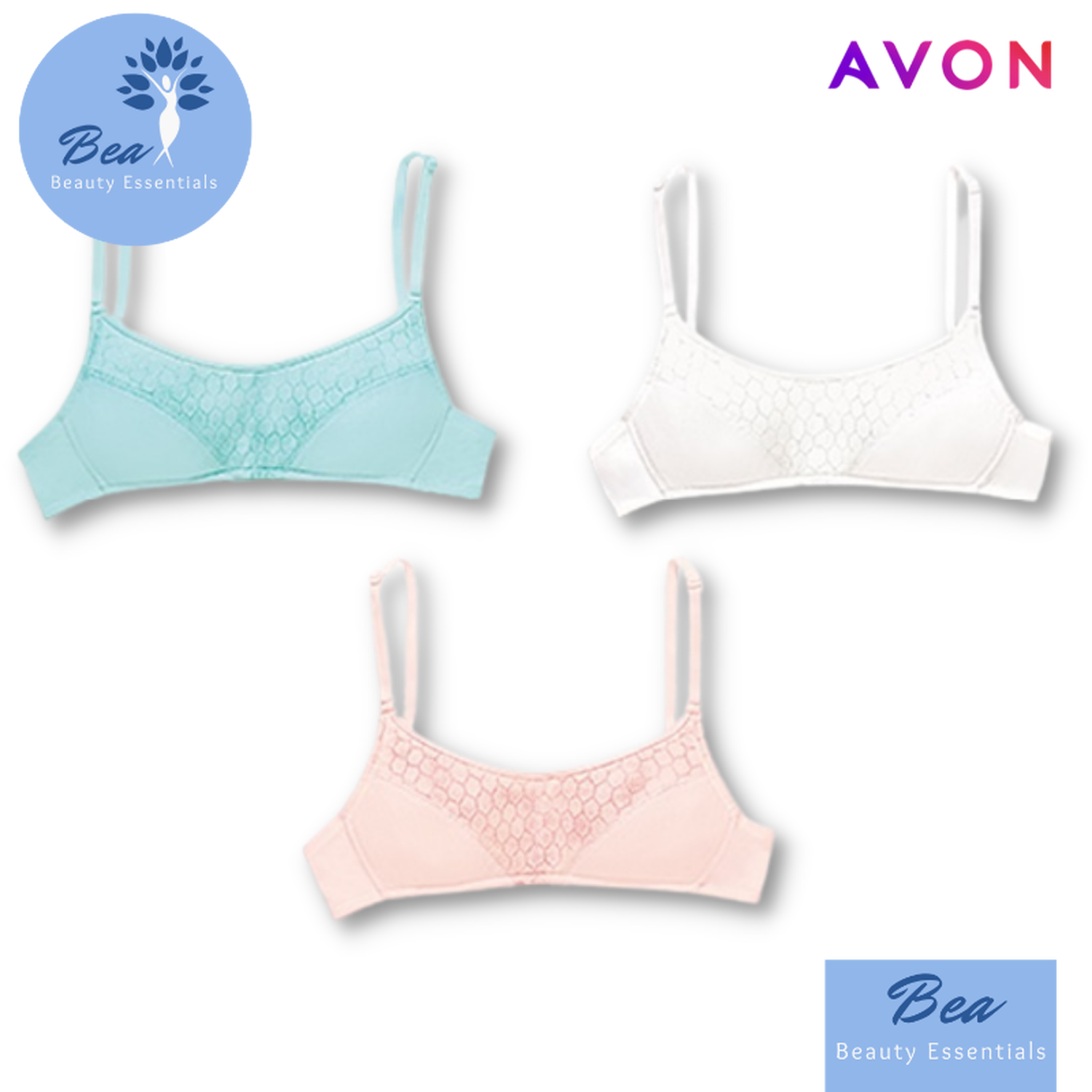 Avon Missy Bra Pre Teens, 3 PC Set Beginner's Bra - Bea Beauty ...