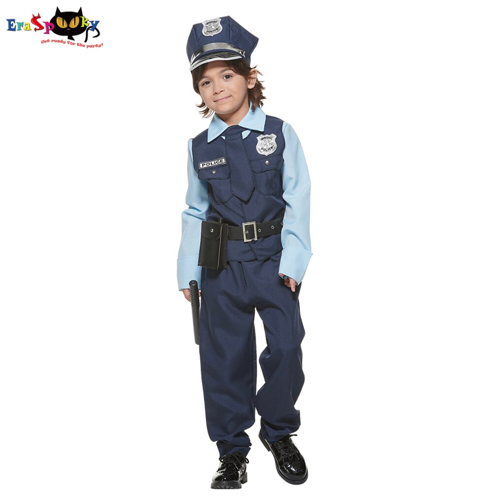 Deluxe Boys Policeman Costume FBI Uniform Children Cop Officer ...