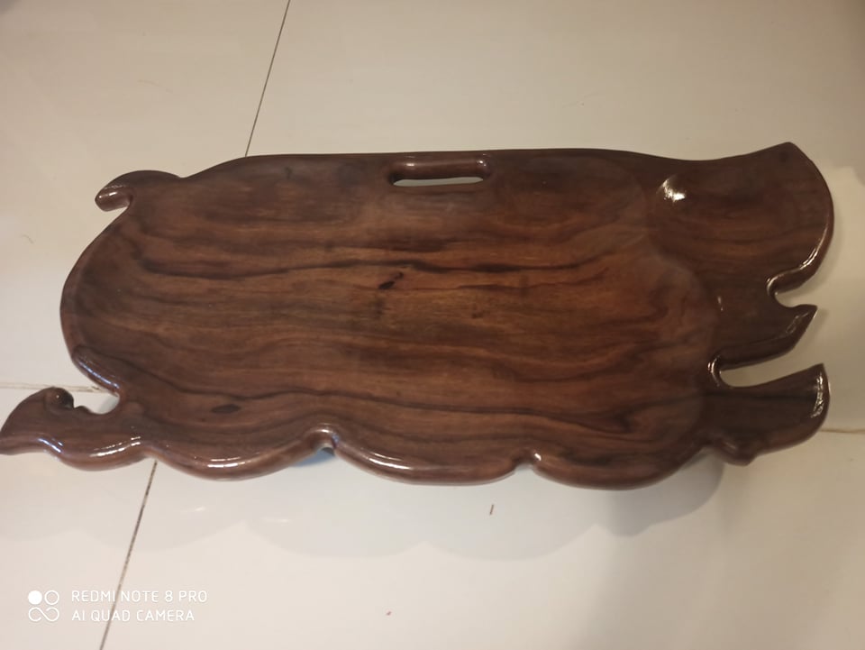 WOODEN MAGKONO (IRON WOOD) LECHON/BELLY TRAY (small) Length: 54 cm ...