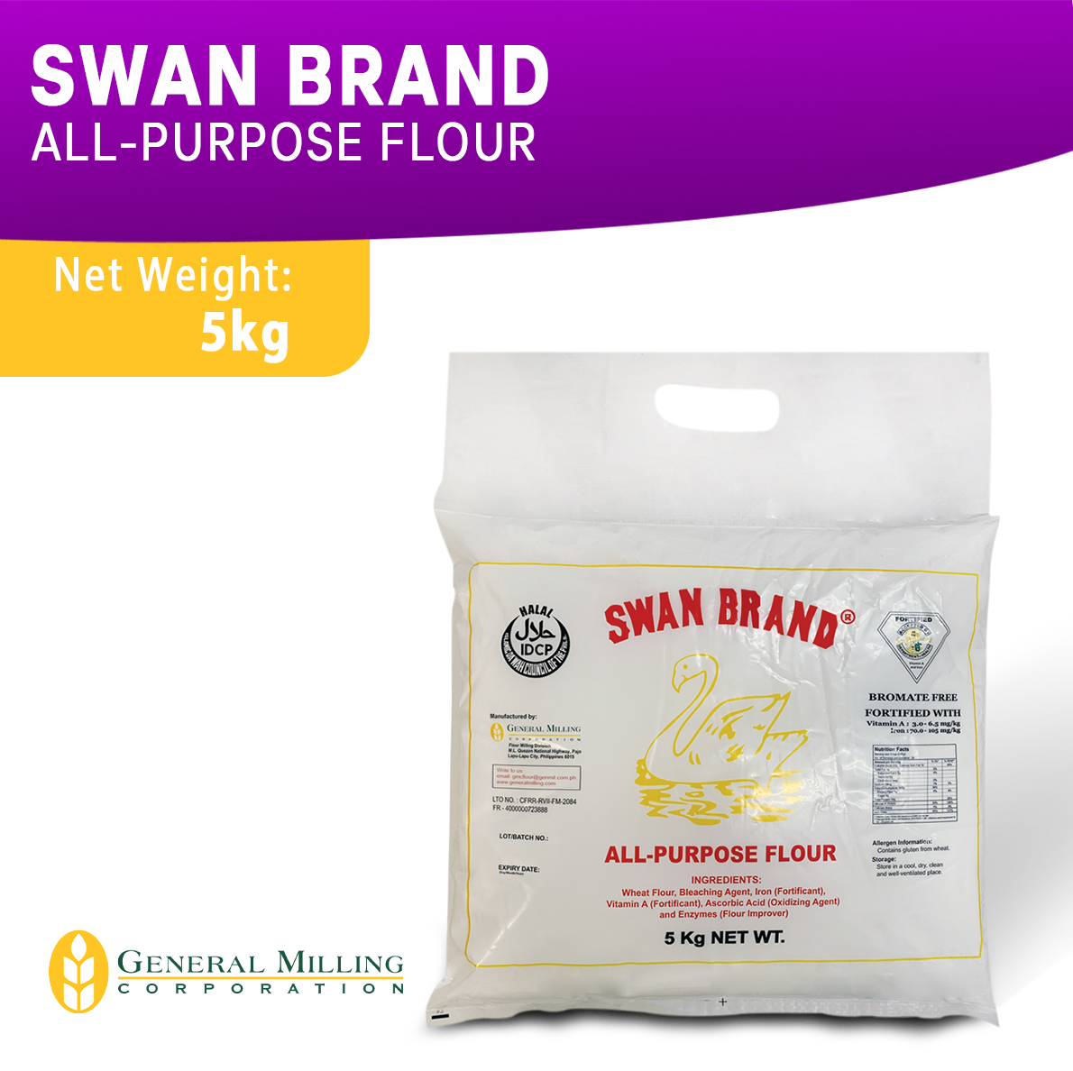 Swan Brand All-Purpose Flour 5kg | Lazada PH