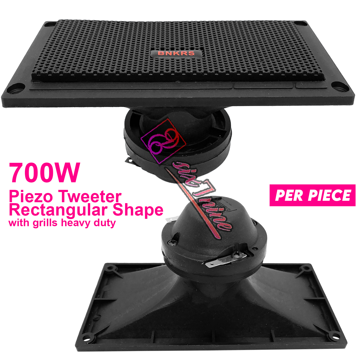 Piezo Tweeter Rectangular With Grills 700W Heavy Duty (Per Piece ...