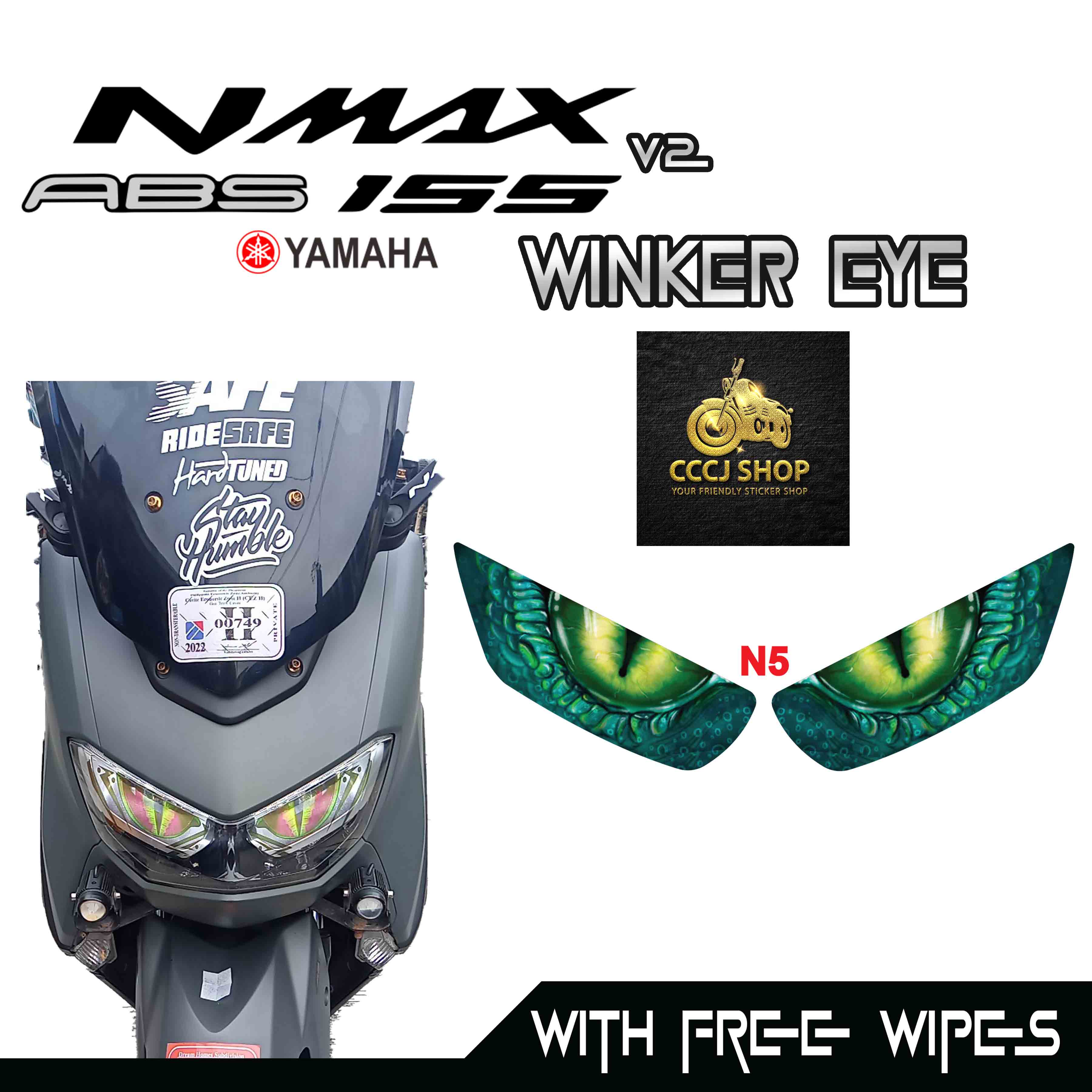 YAMAHA NMAX 155 V2 WINKER EYE STICKER/ TRANSPARENT/ TRANSLUCENT ...