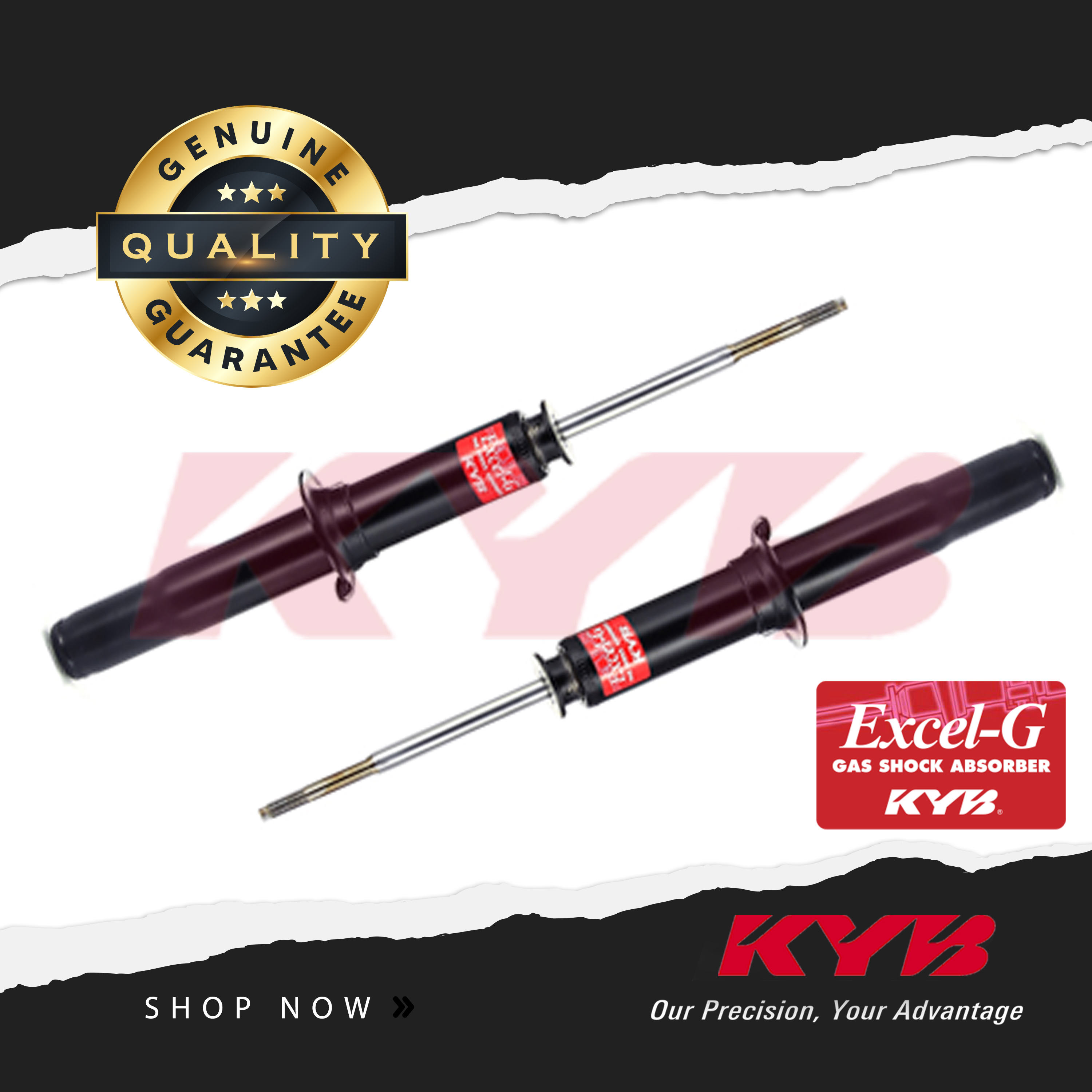 KYB KAYABA (2pcs) Gas Shock Absorber for Honda CRV RD1/RD2 1997 - 2002 - 341260 (Front Left ...