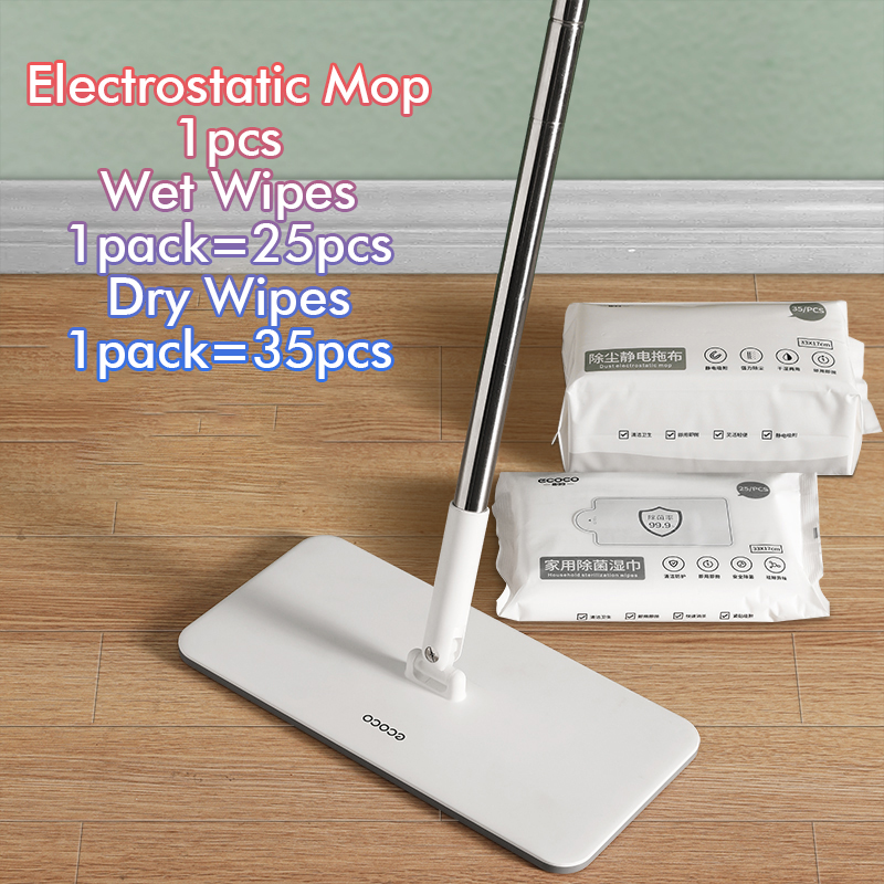 Ecoco Disposable Electrostatic Dust Mop Flat Mop Oversize Mophead for ...