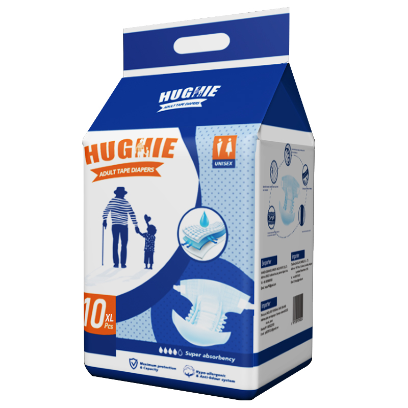 HUGHIE Lightweight Leak-Proof Tape Diaper Adult Diapers M/L/XL (2000ml ...
