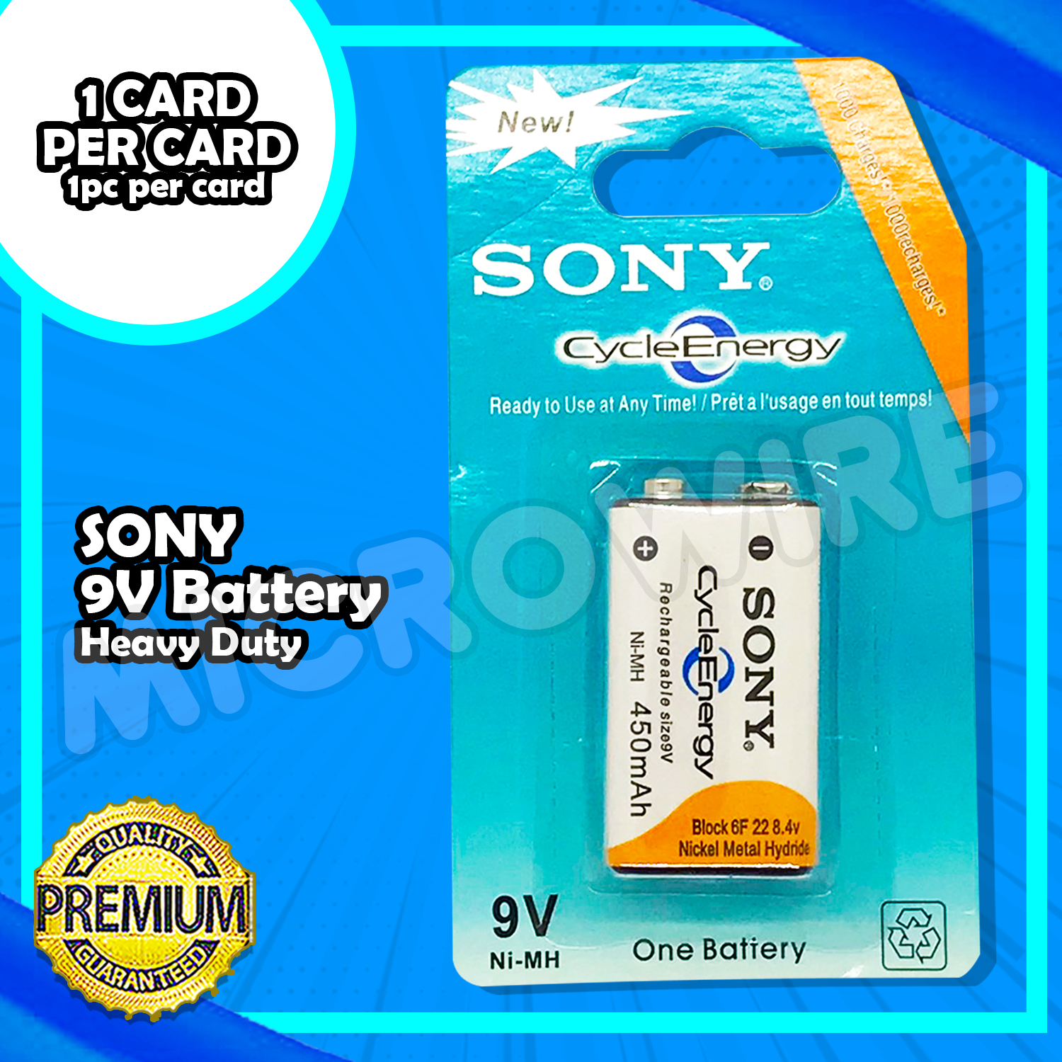 Sony 9V Rechargeable Battery 450mAh Heavy Duty | Lazada PH