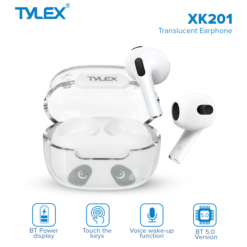TYLEX XK201 Translucent Mascot Wireless Earphones Bluetooth 5.0 Type-C ...