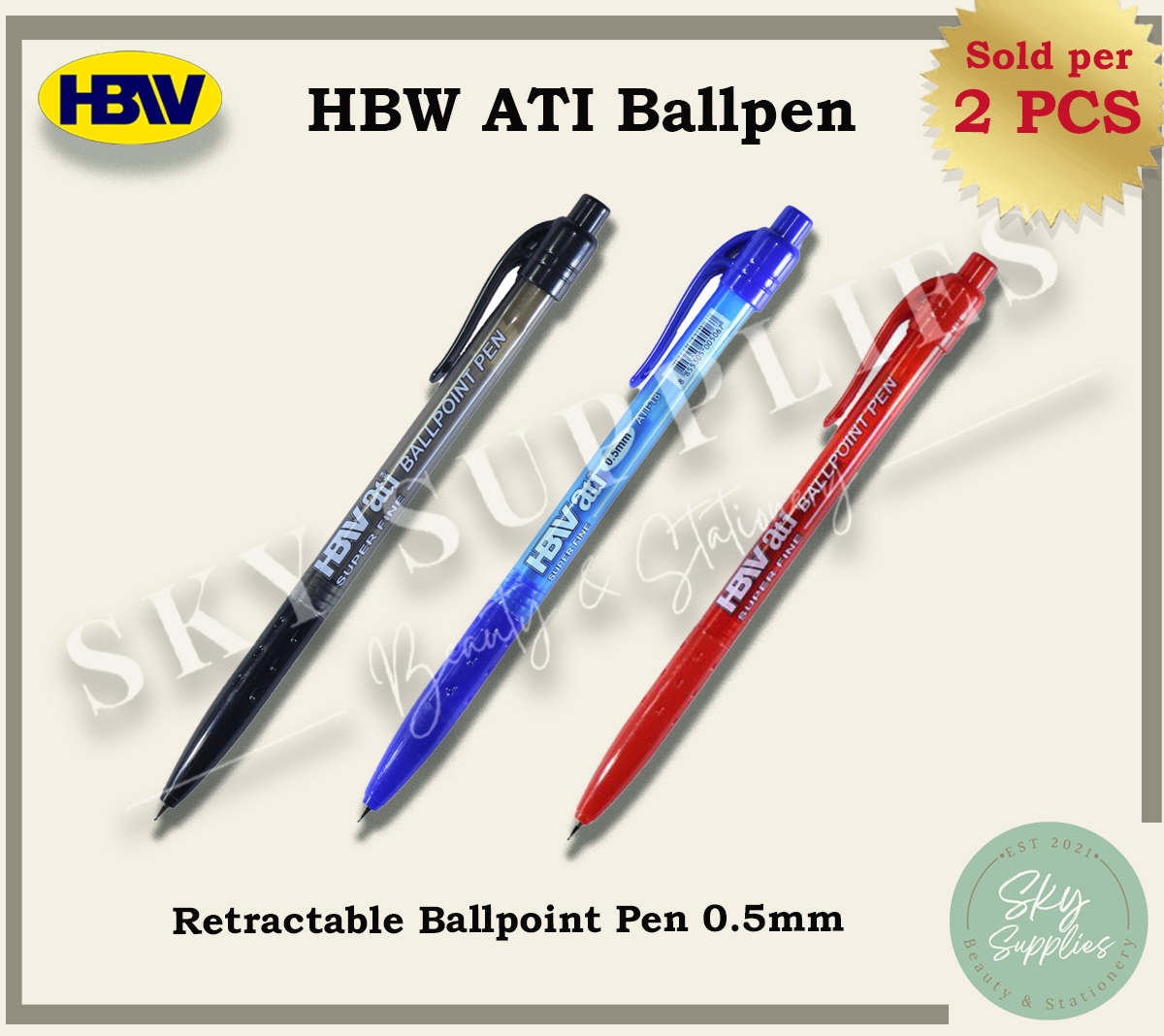 2pcs HBW ATI Retractable Ballpen | Lazada PH