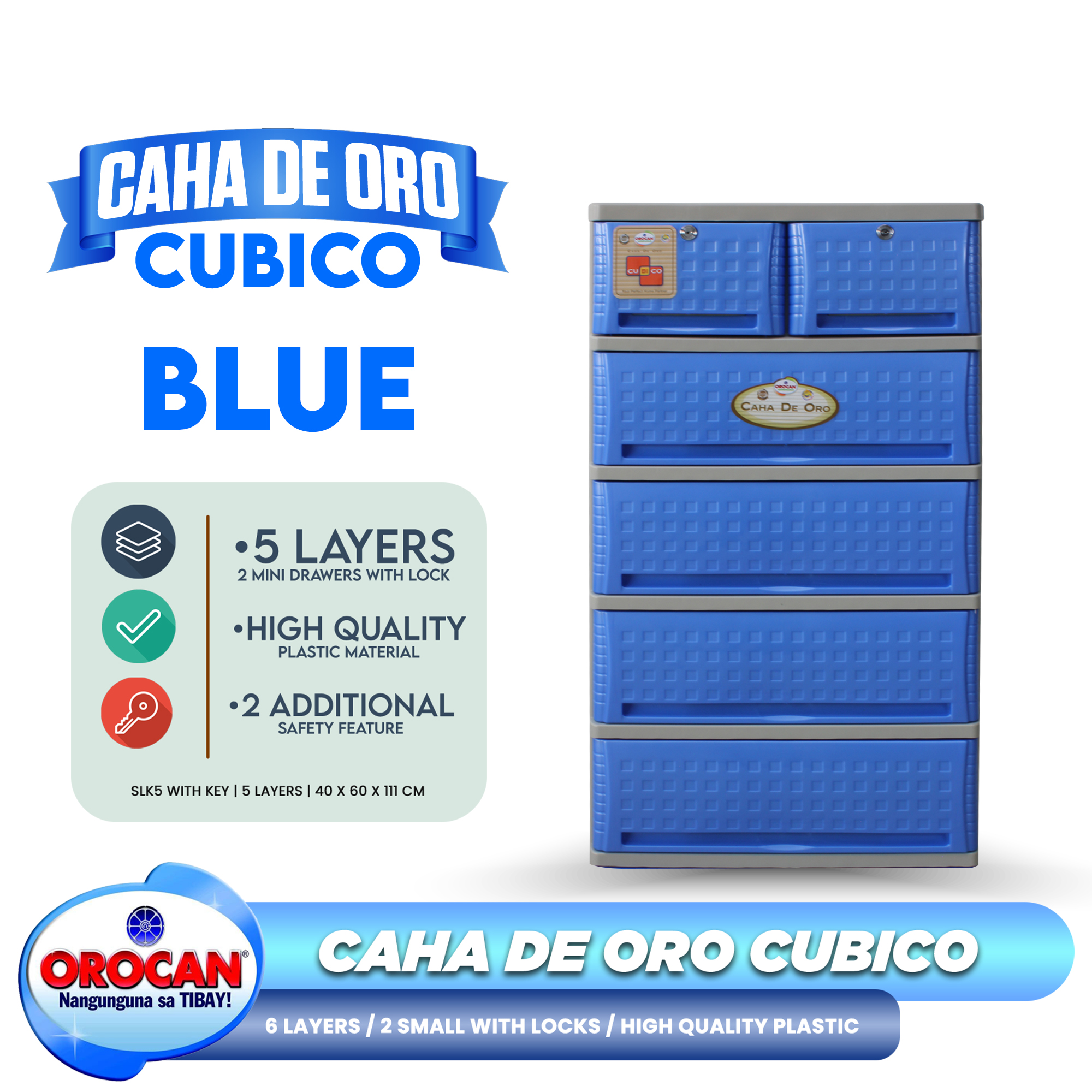 Orocan Caha de Oro Cubico 5 LAYERS Drawers with Lock and Keys | Lazada PH