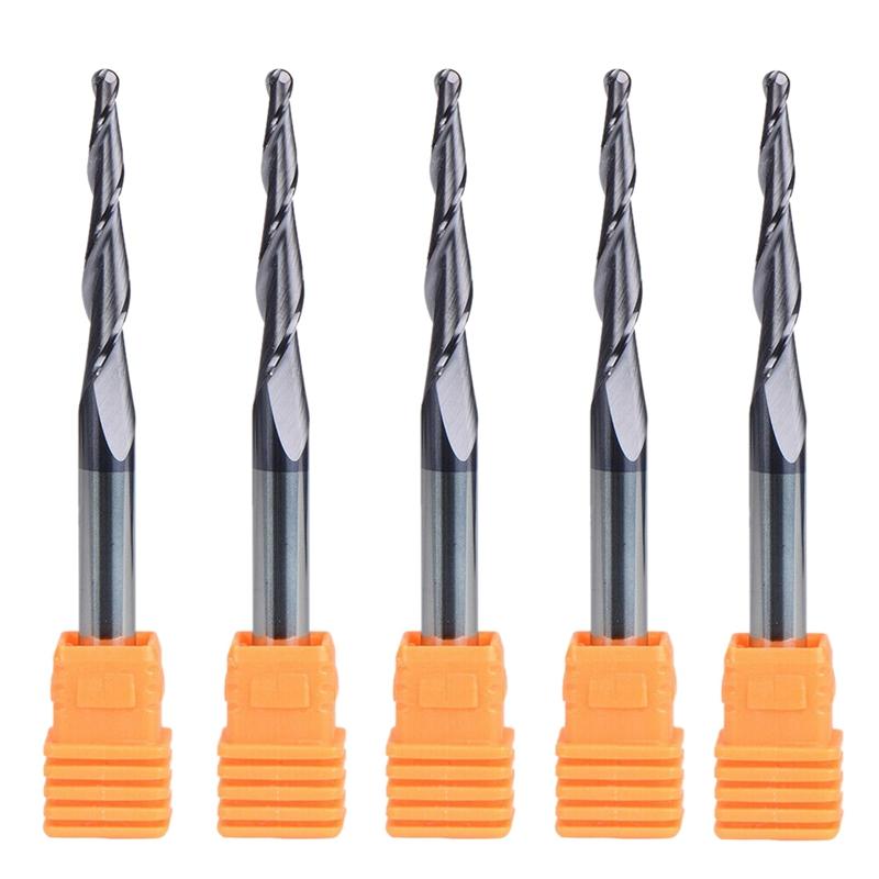 5Pcs 6Mm Shank Ball Nose Router Bits Set End Mill Round Cove Box Solid ...