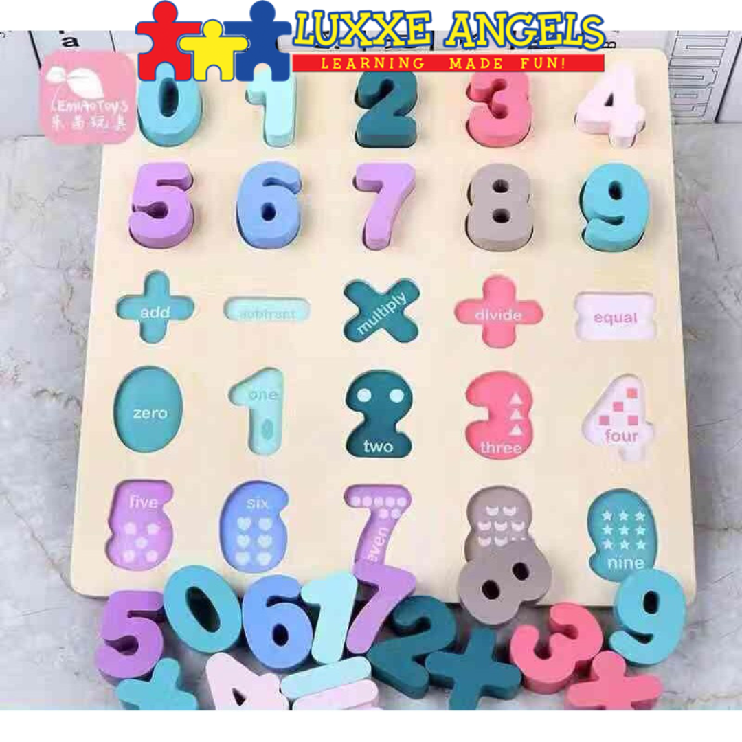 Luxxe Angels Embossed Number Pastel Wooden Chart Educational Fun ...