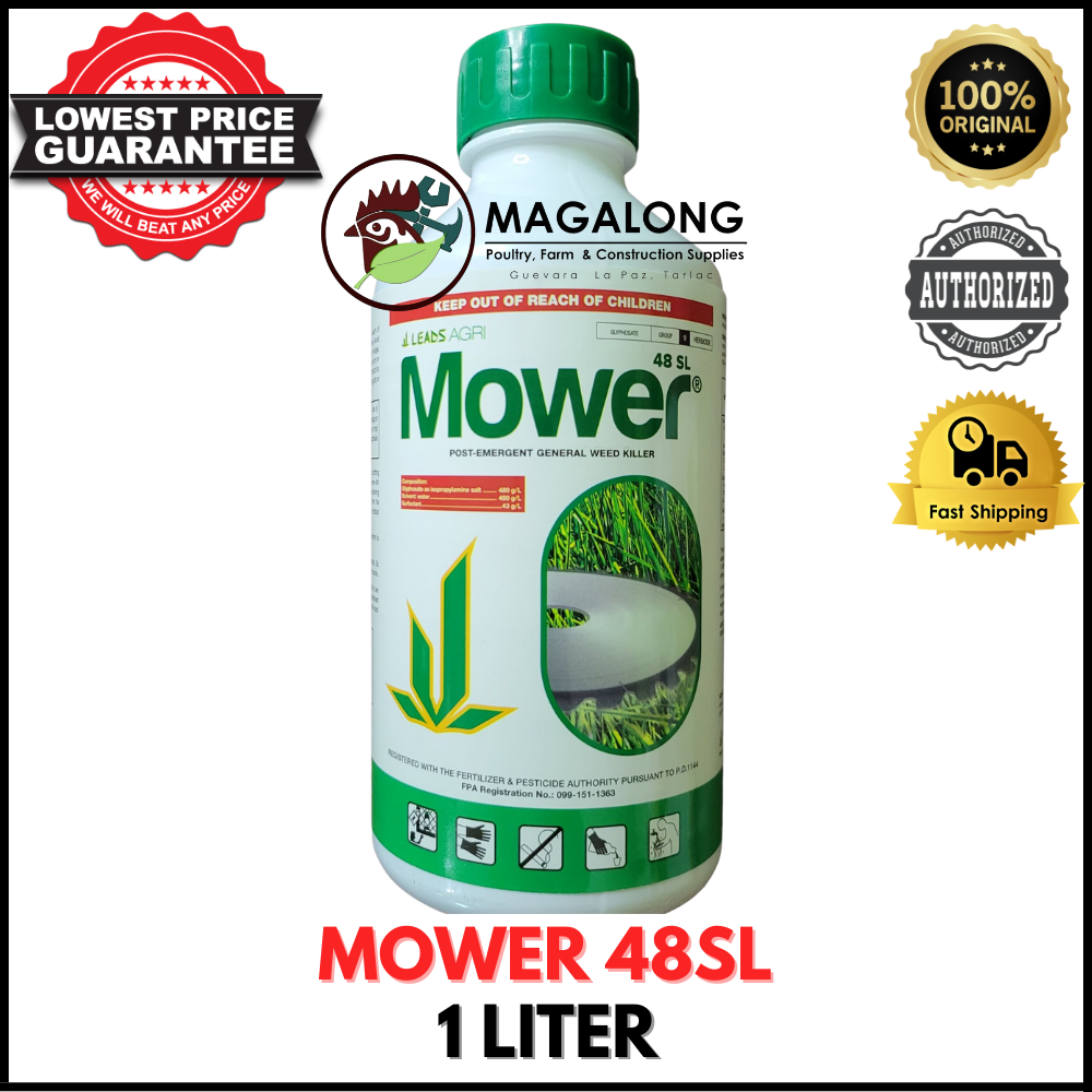 MOWER 48SL GLYPHOSATE HERBICIDE BY LEADS AGRI - 1 LITER - POST-EMERGENT ...