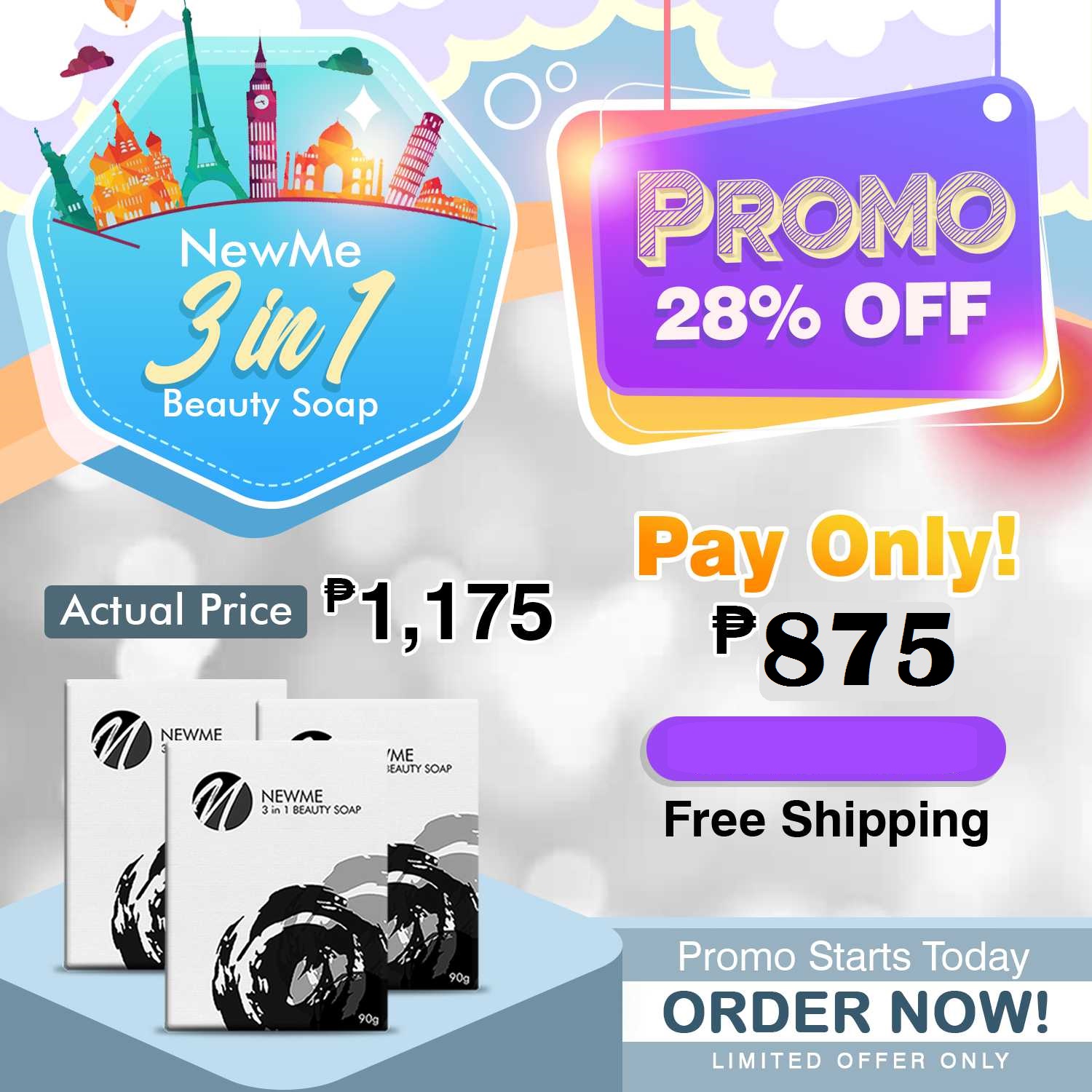 3 Box of Newme 3-in-1 Beauy Soap Original | Lazada PH