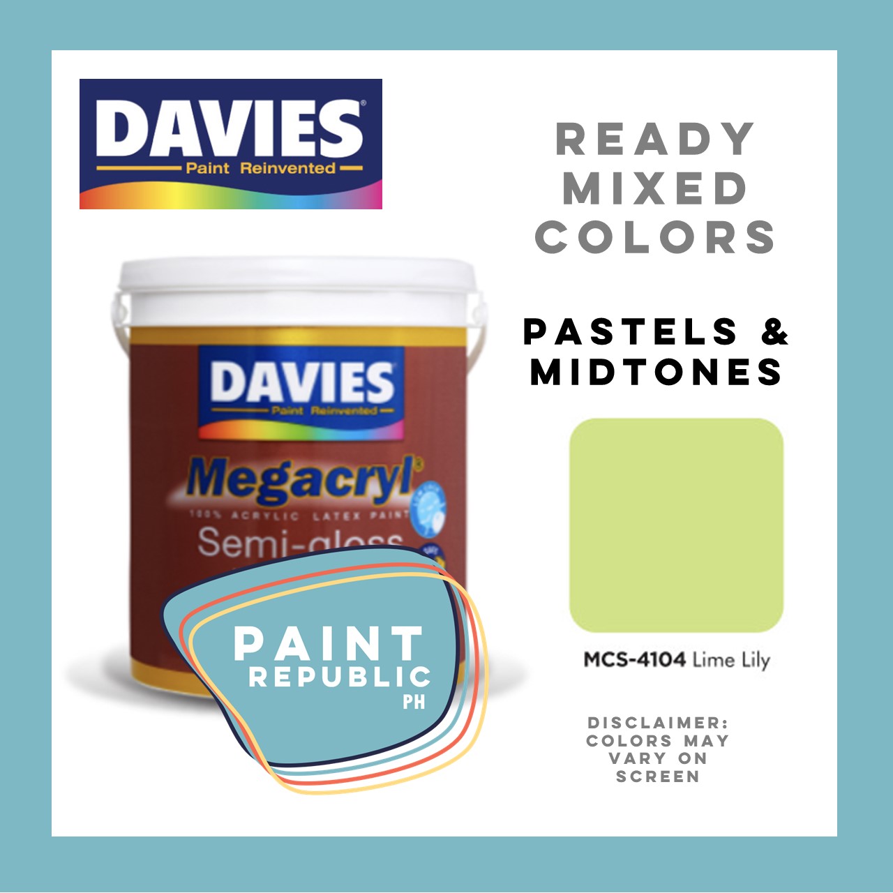 Davies Megacryl Semi-Gloss (Ready Mixed Colors - Pastels and Midtones ...