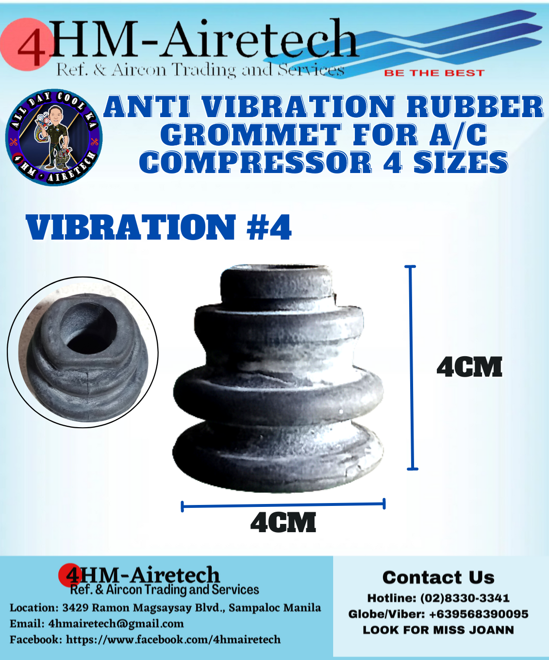 FOURHM Grommet for Aircon Anti Vibration Rubber Compressor 4 sizes ...