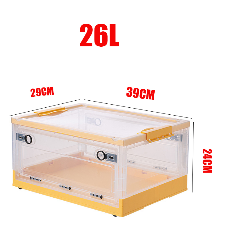 LUG 28-120L Foldable Storage Box Clothes Plastic Storage Box with 4 ...